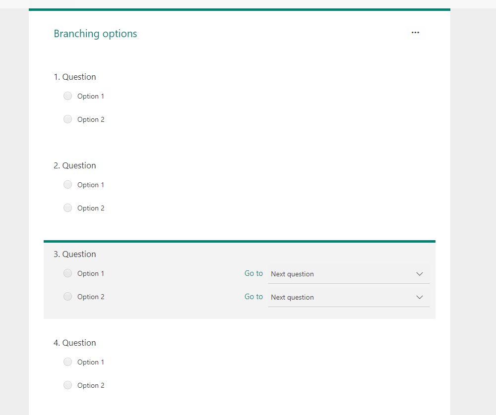 Microsoft Forms - The hidden options of branching in Forms