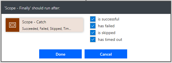 Try Catch Finally in Power Automate flows