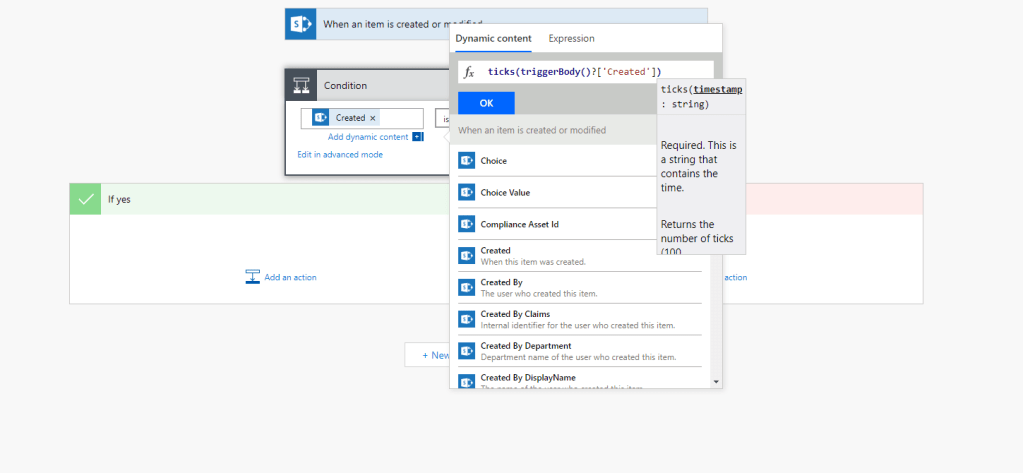 Compare dates using conditions in Power Automate