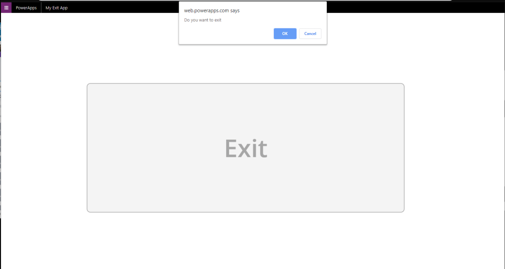 Exit PowerApps, Are you sure?