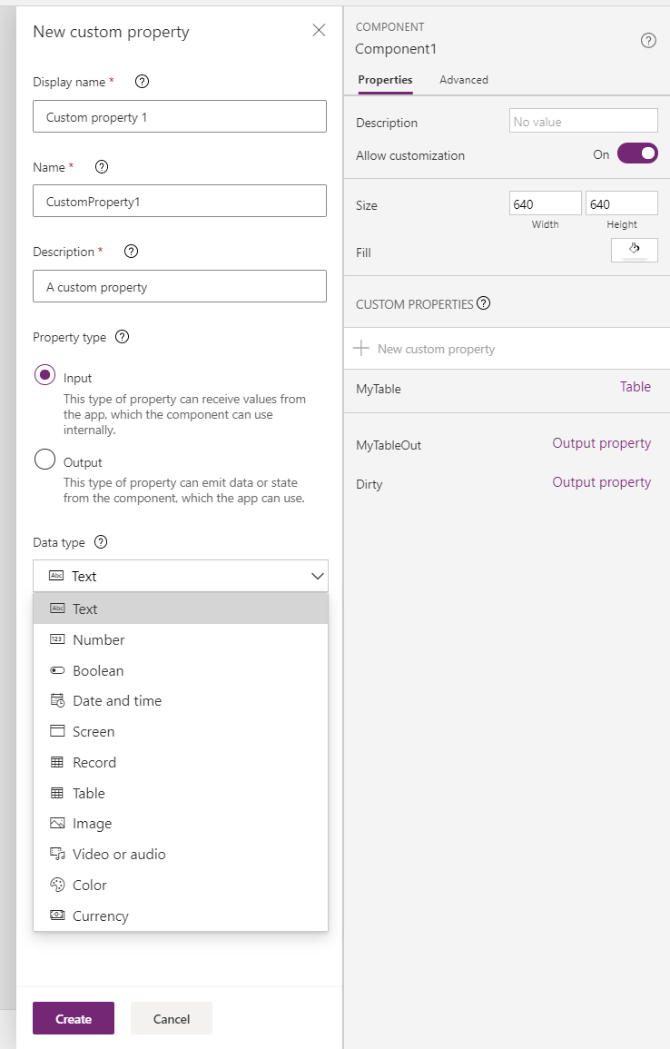 Components and Custom Properties in Power Apps