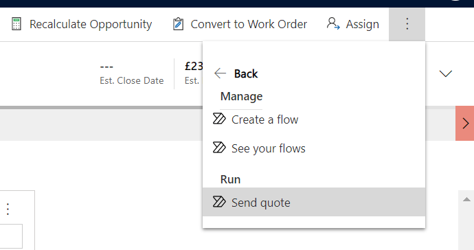 Call flows from a model driven app