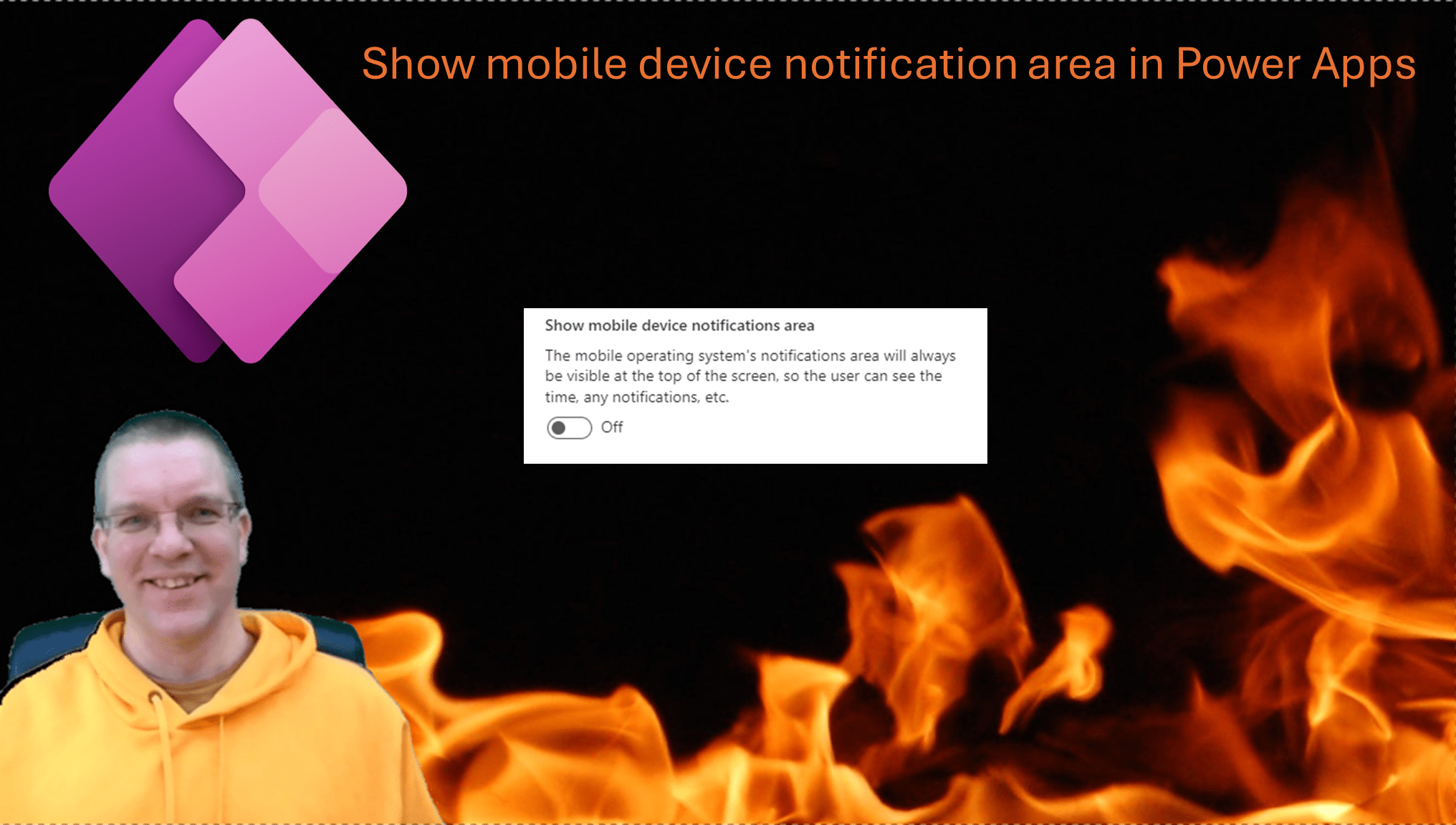 Show mobile device notification area in Power Apps