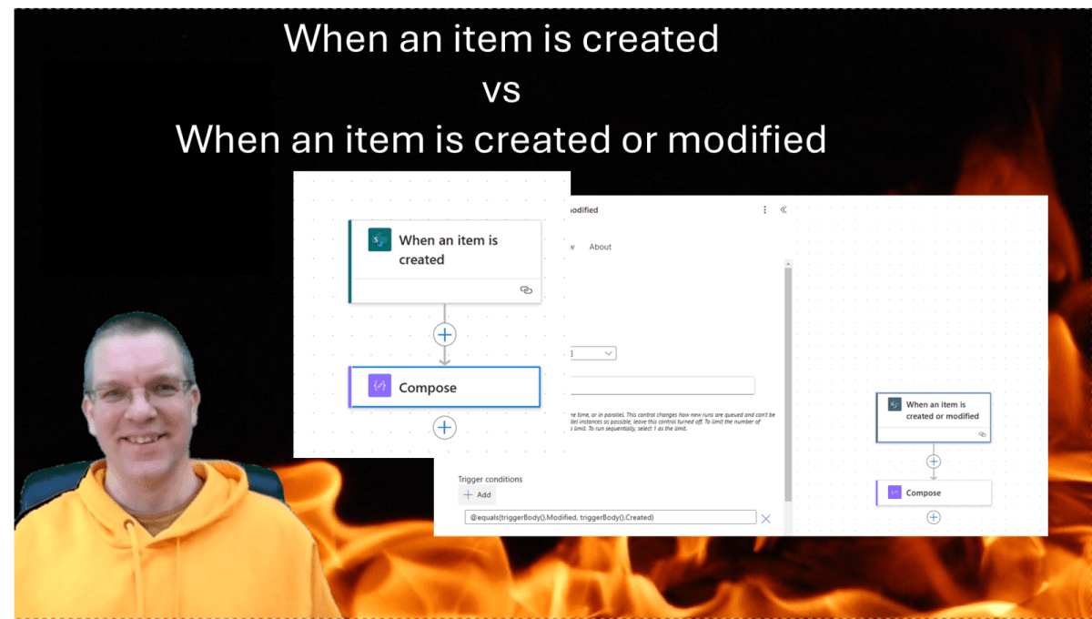 When an item is created vs When an item is created or modified - Power ...