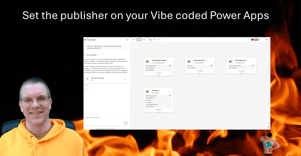 Set the custom publisher on your Vibe coded Power Apps